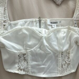 Missguided | Tops | Nwt Missguided White Corset Lace Top And Skirt Set ...